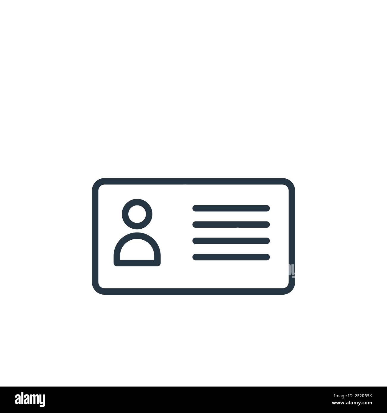 Business card outline vector icon. Thin line black business card icon ...