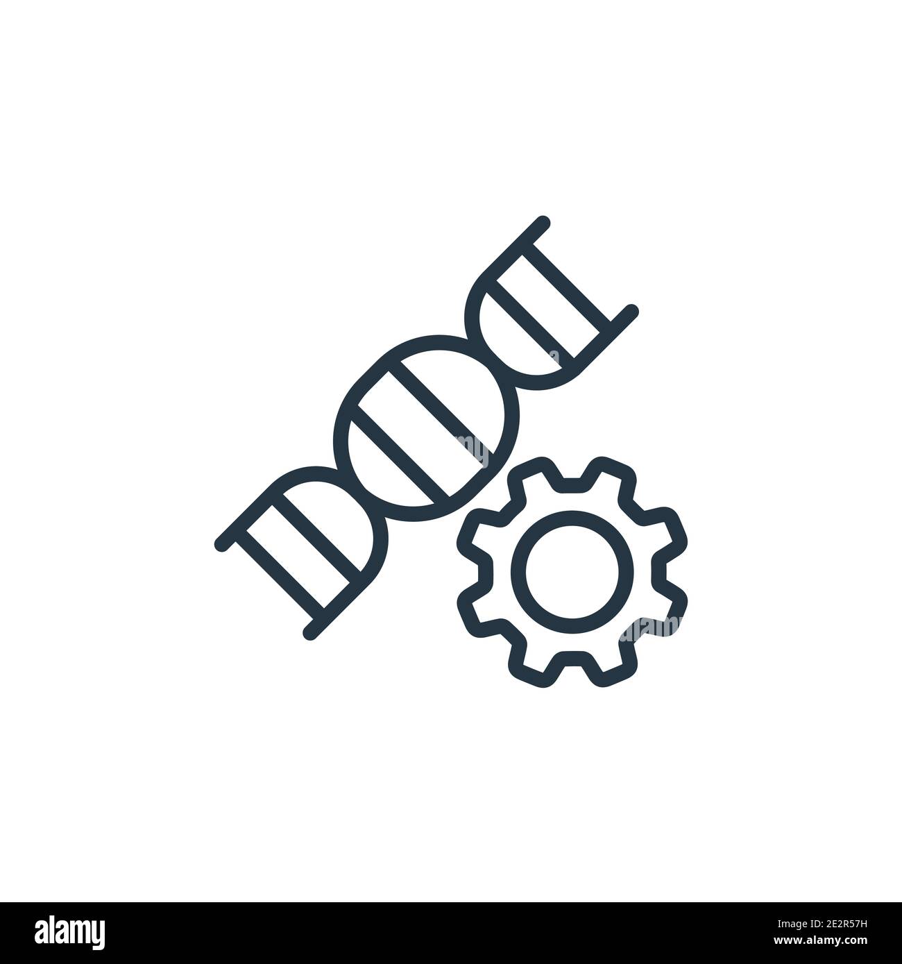 Genetic modification outline vector icon. Thin line black genetic modification icon, flat vector ...
