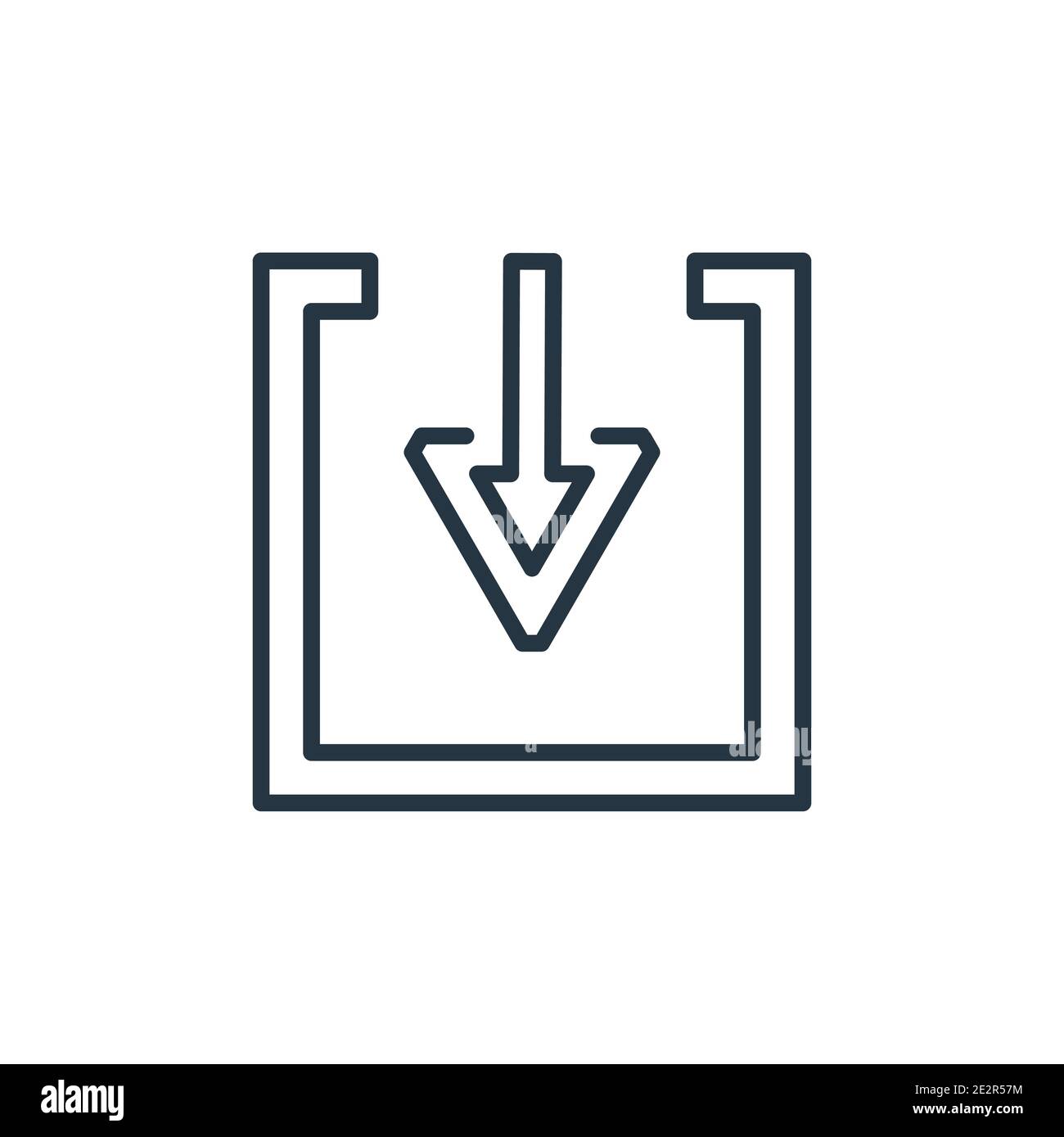 Enter up outline vector icon. Thin line black enter up icon, flat ...