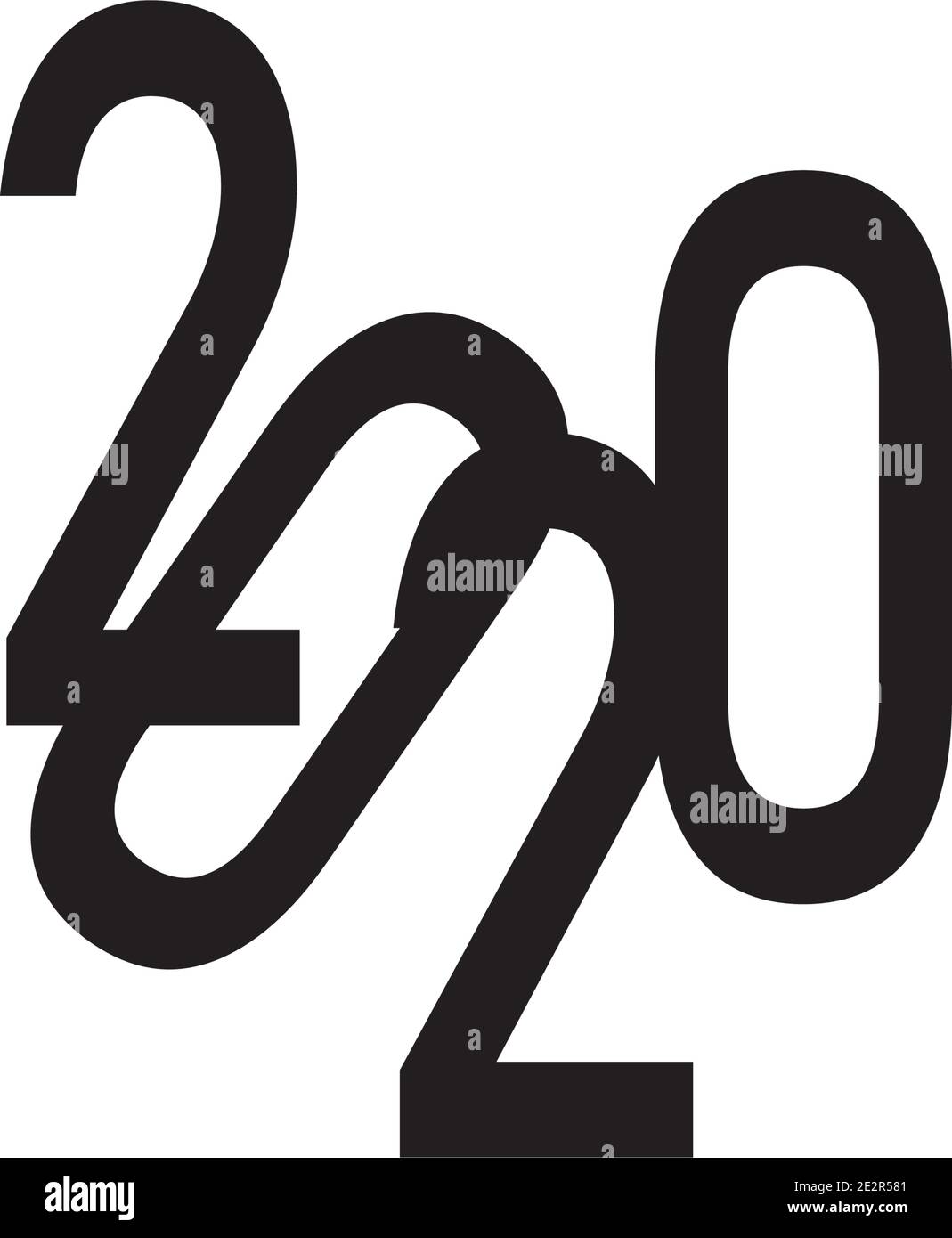 Happy New Year 2020 logo text design vector illustration - vector Stock ...