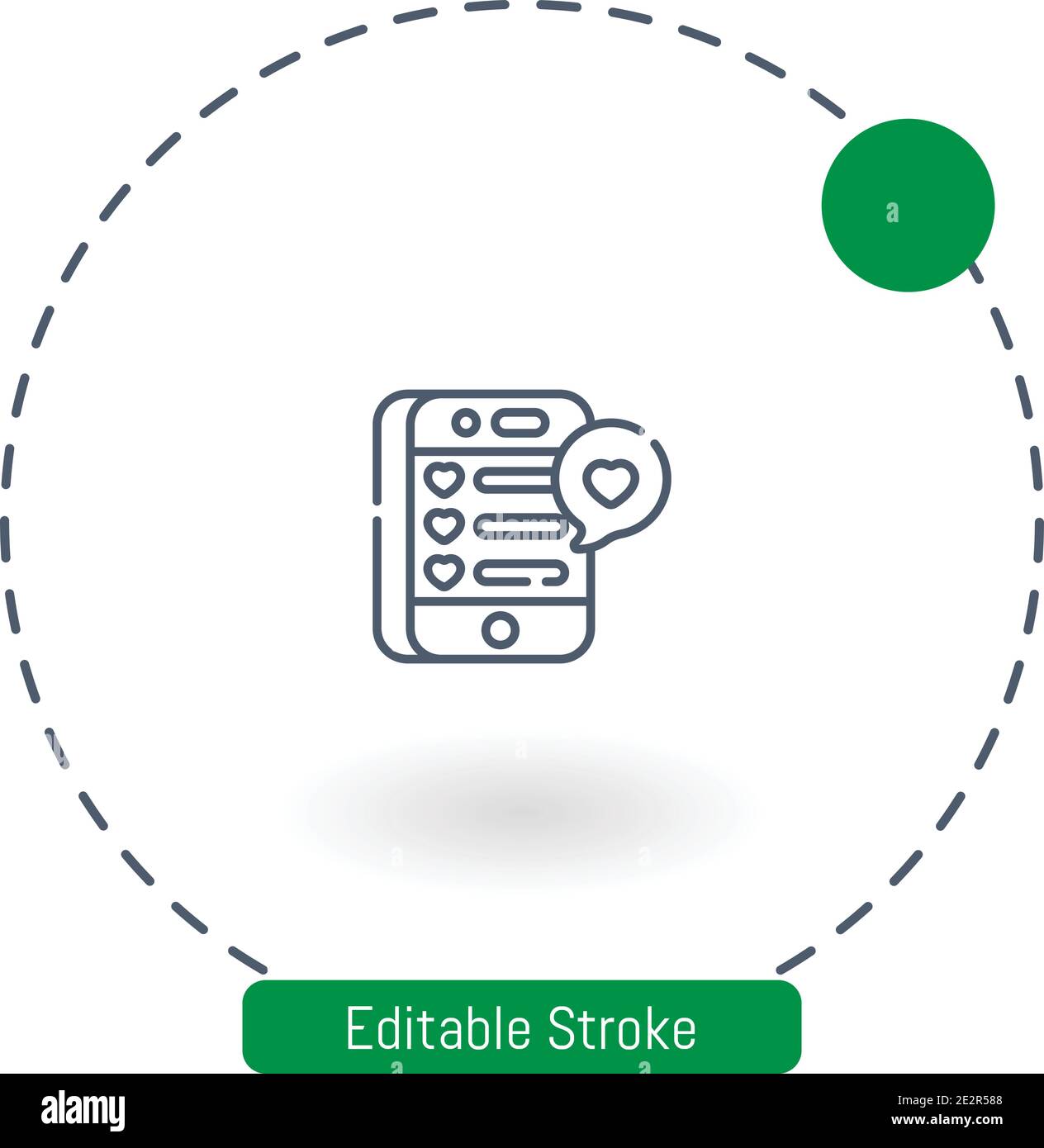 likes vector icon editable stroke outline icons for web and mobile ...