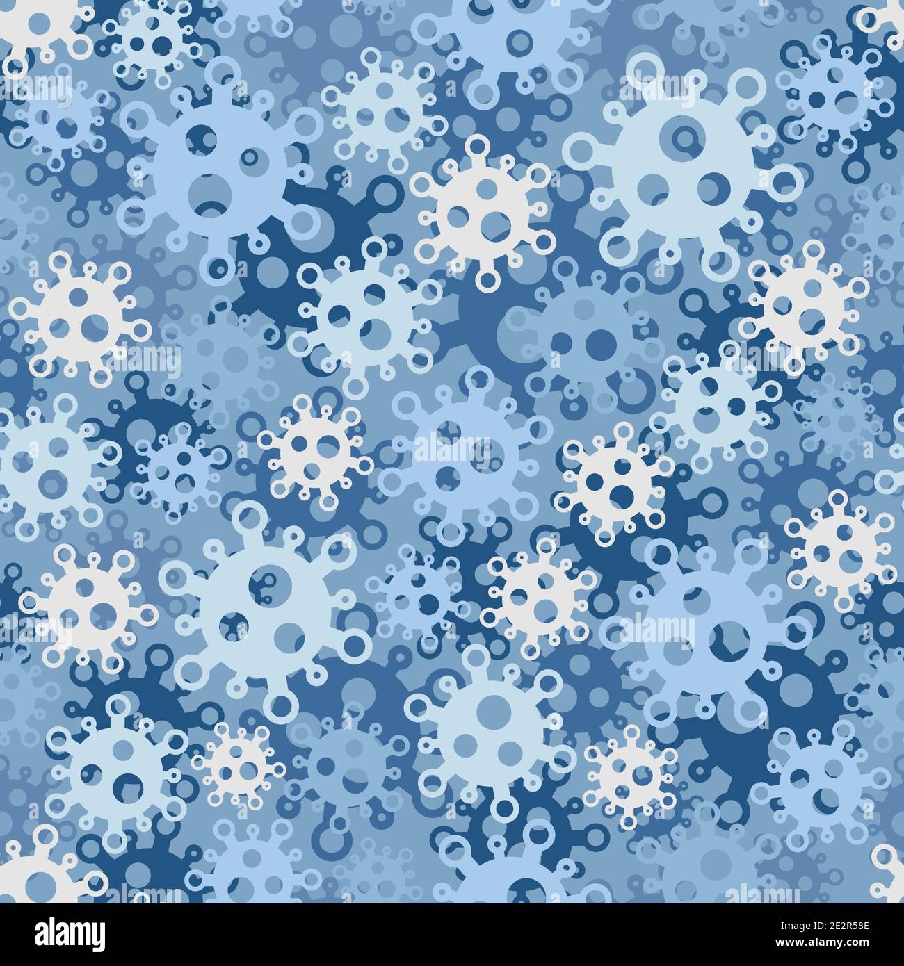 Vector holiday texture, seamless winter pattern with pretty viruses ...