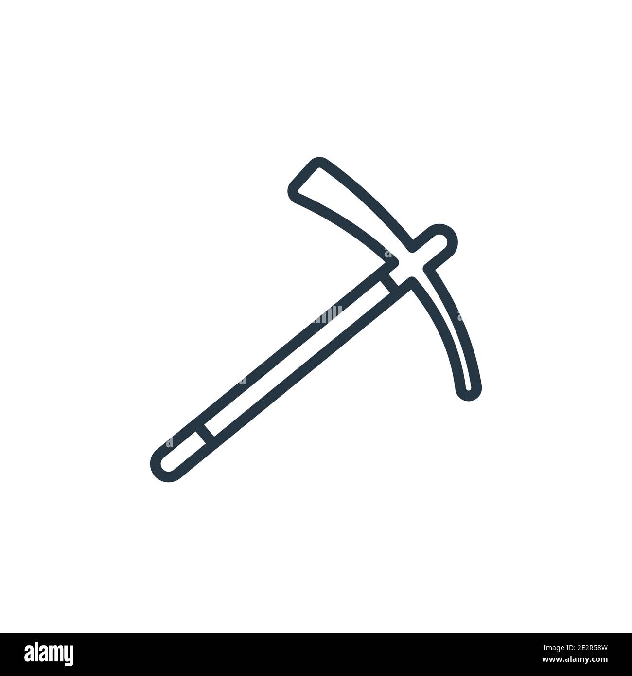 Hoe outline vector icon. Thin line black hoe icon, flat vector simple ...