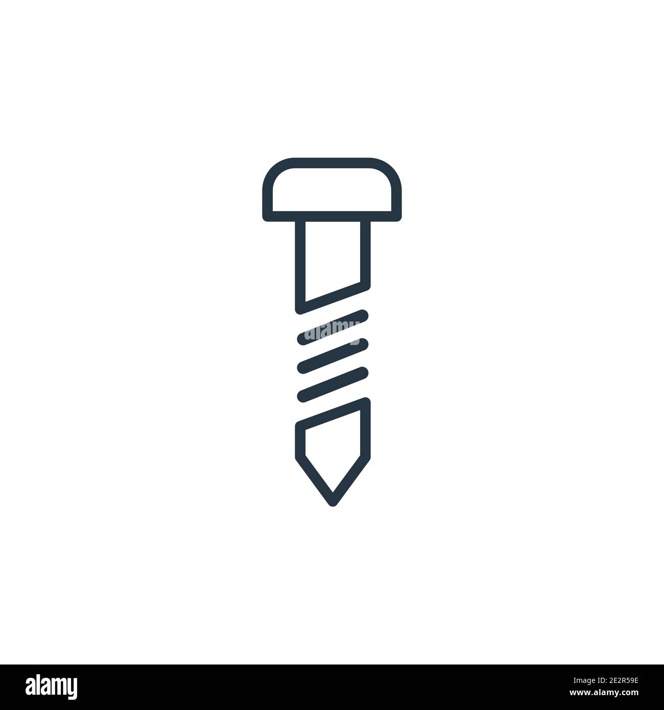 Garage screw outline vector icon. Thin line black garage screw icon ...