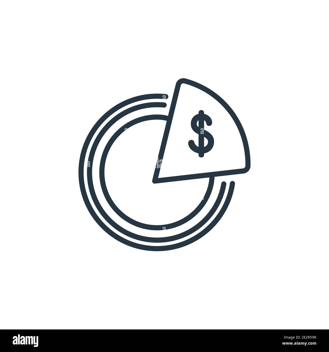 Equity outline vector icon. Thin line black equity icon, flat vector ...