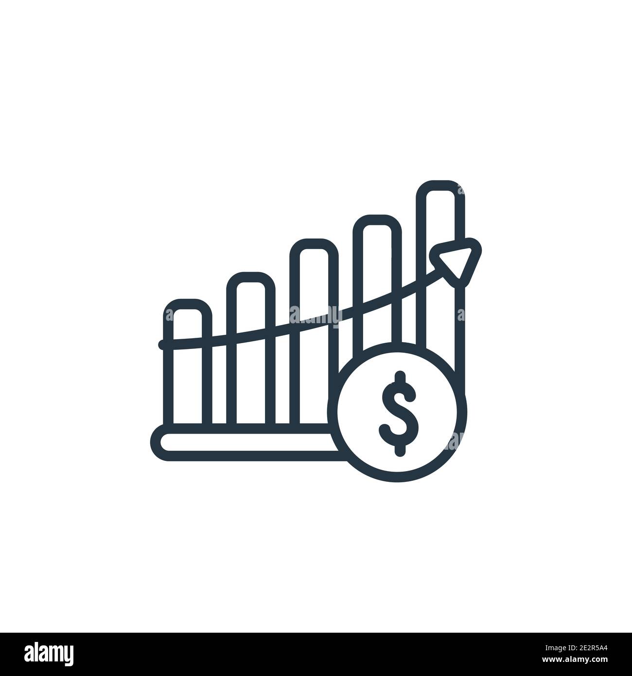 Profit chart outline vector icon. Thin line black profit chart icon ...