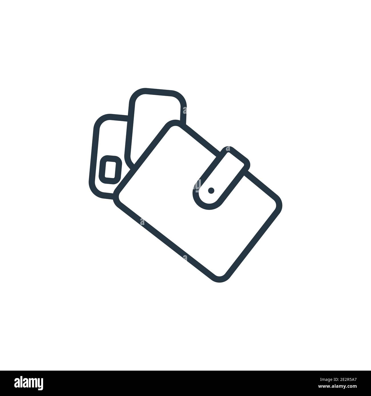 Wallet outline vector icon. Thin line black wallet icon, flat vector ...