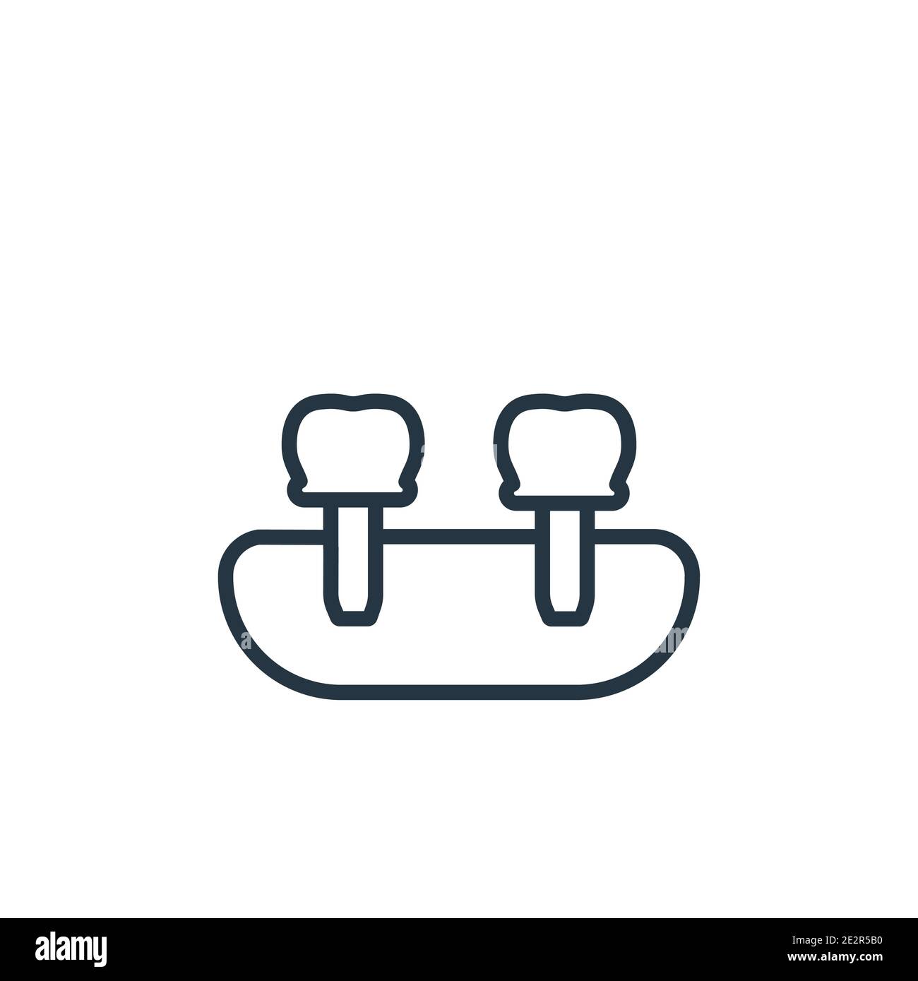 Fake tooth outline vector icon. Thin line black fake tooth icon, flat ... Fake tooth outline vector icon. Thin line black fake tooth icon, flat ...