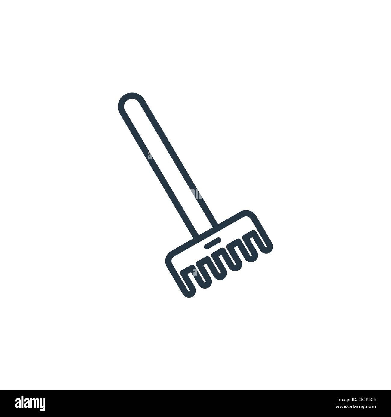 Gardening rake outline vector icon. Thin line black gardening rake icon ...