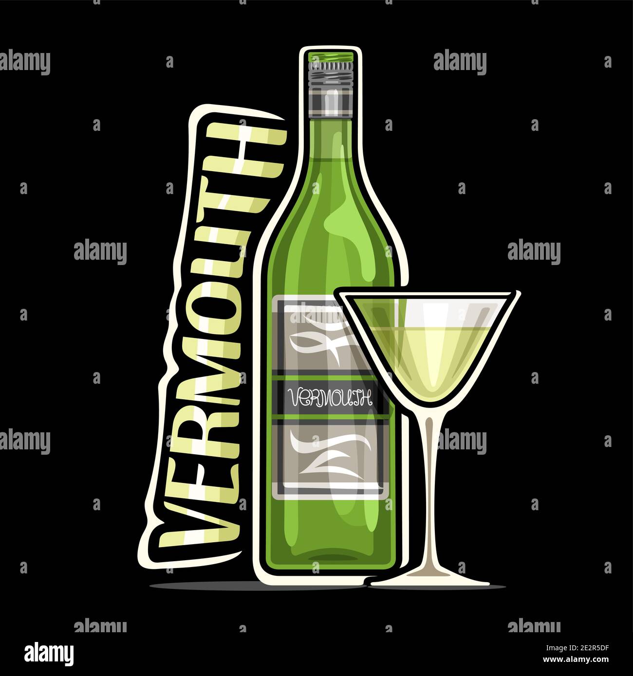 Bottle Green Label Art Design