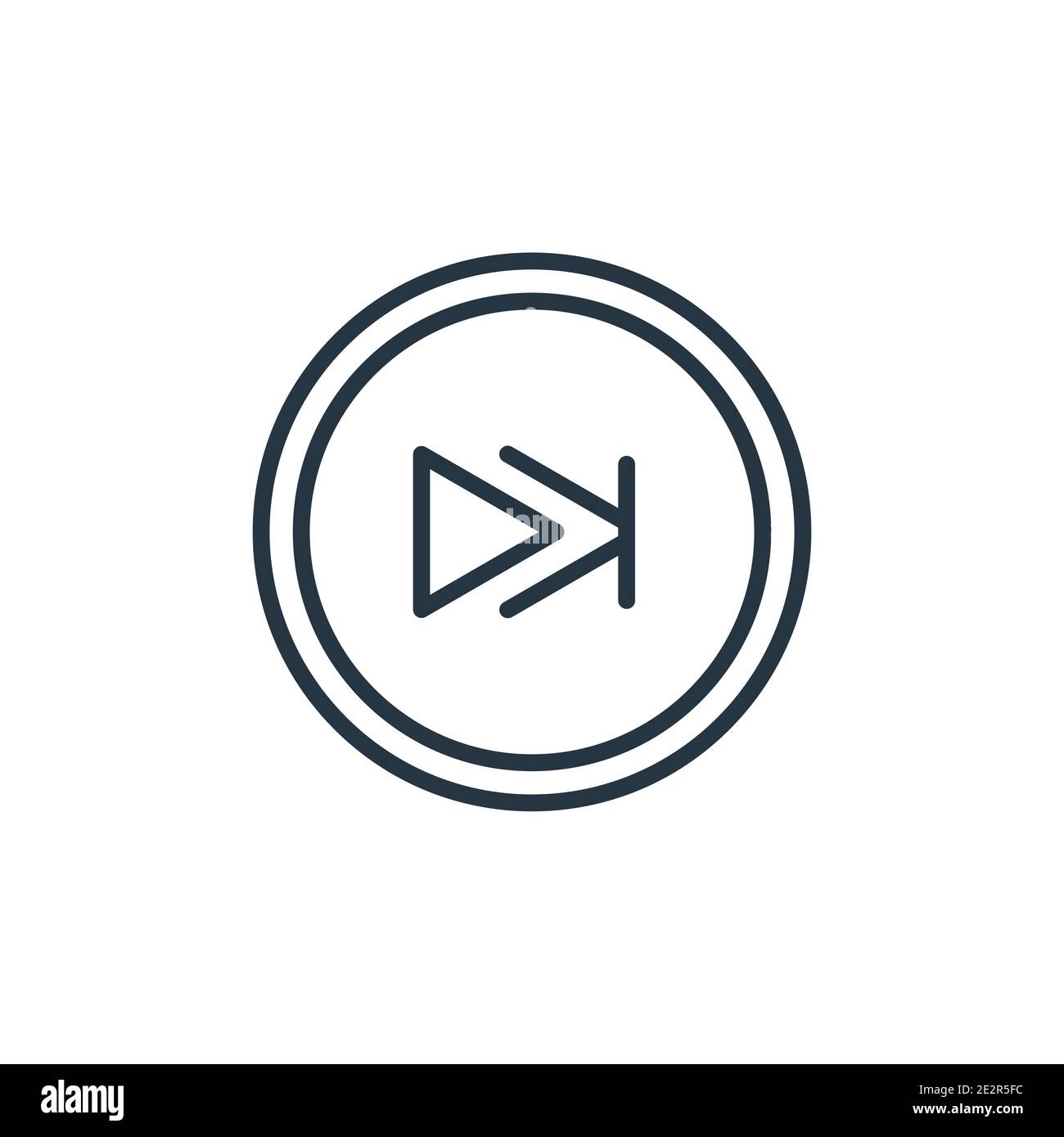 Fast forward outline vector icon. Thin line black fast forward icon ...