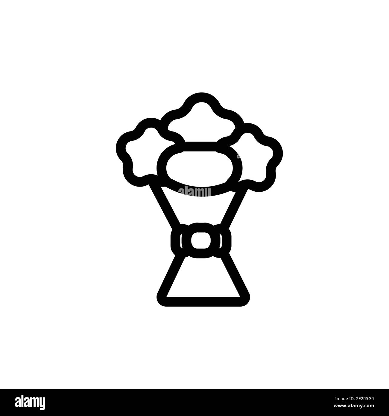 Wedding flowers outline vector icon. Thin line black wedding flowers ...
