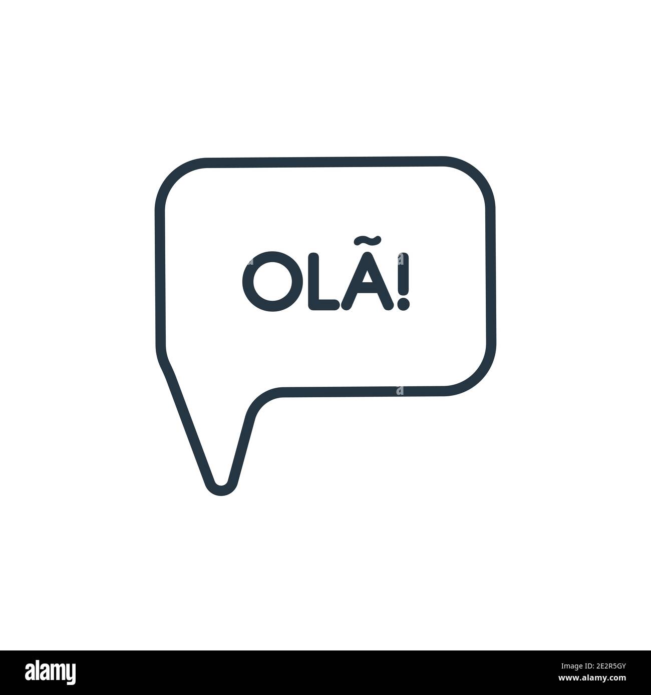 Olá outline vector icon. Thin line black olá icon, flat vector simple ...