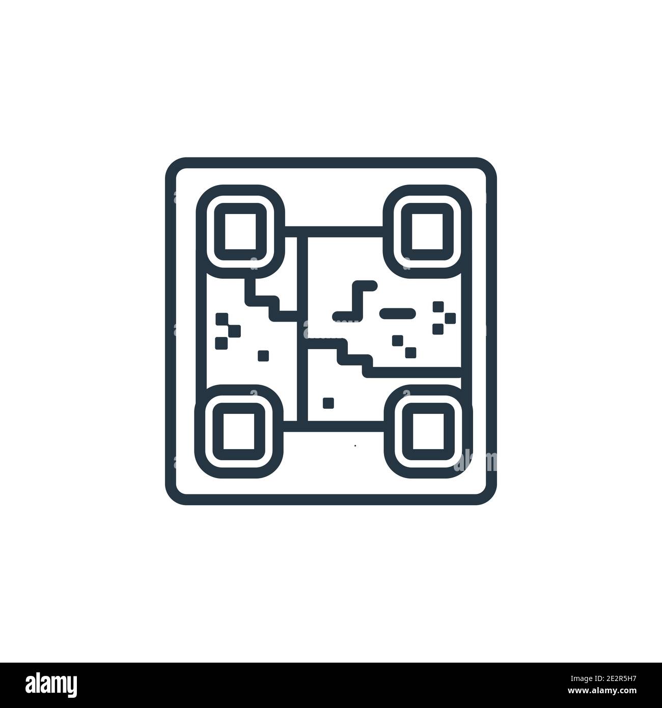 Qr code outline vector icon. Thin line black qr code icon, flat vector ...
