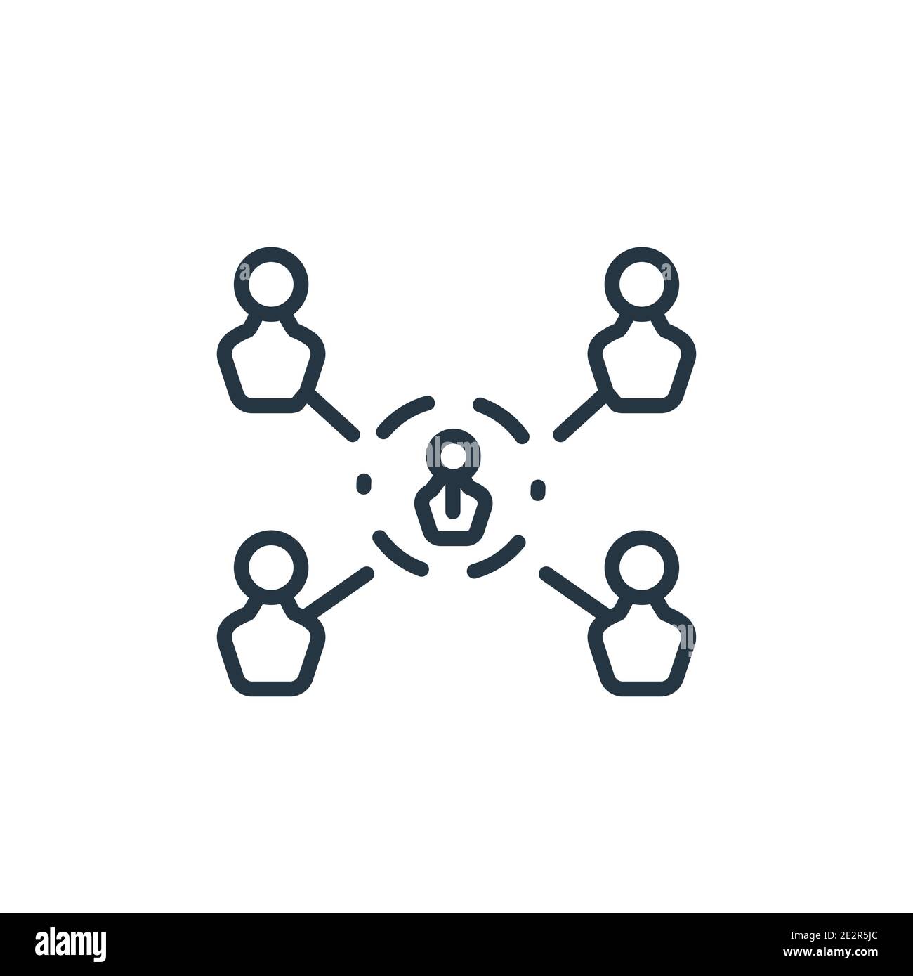 Organization outline vector icon. Thin line black organization icon ...