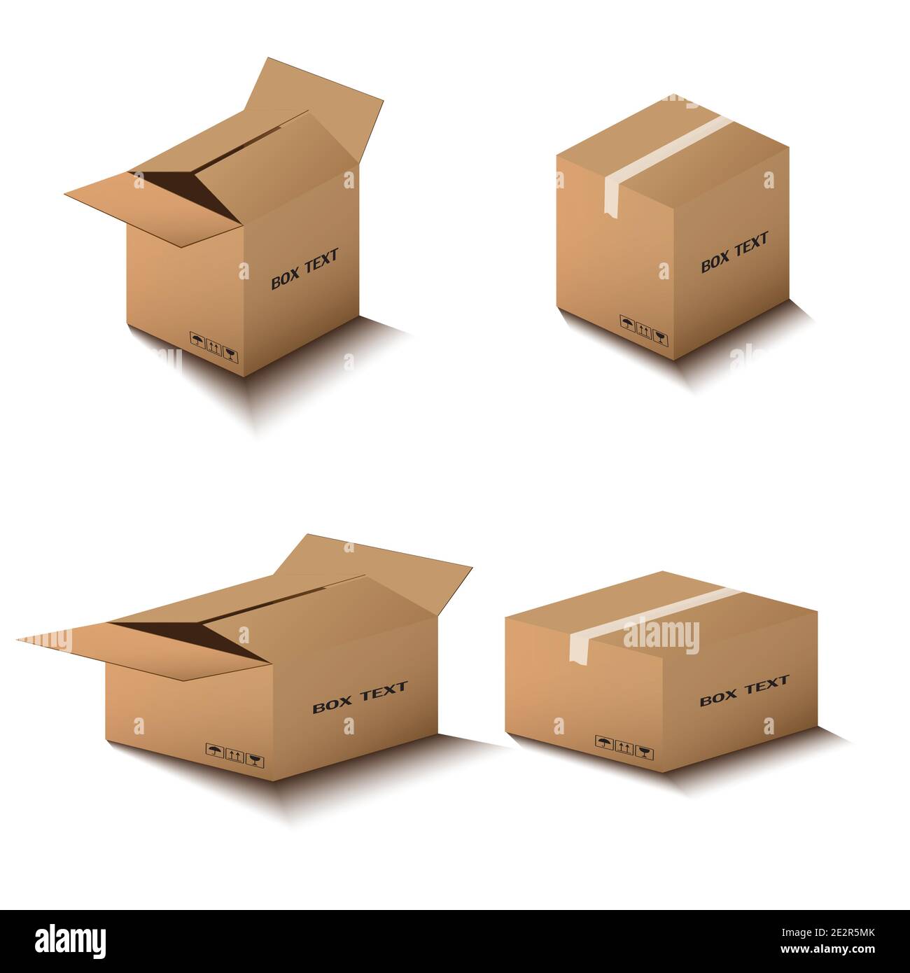 corton box, postal packing, box on white background, vector ...