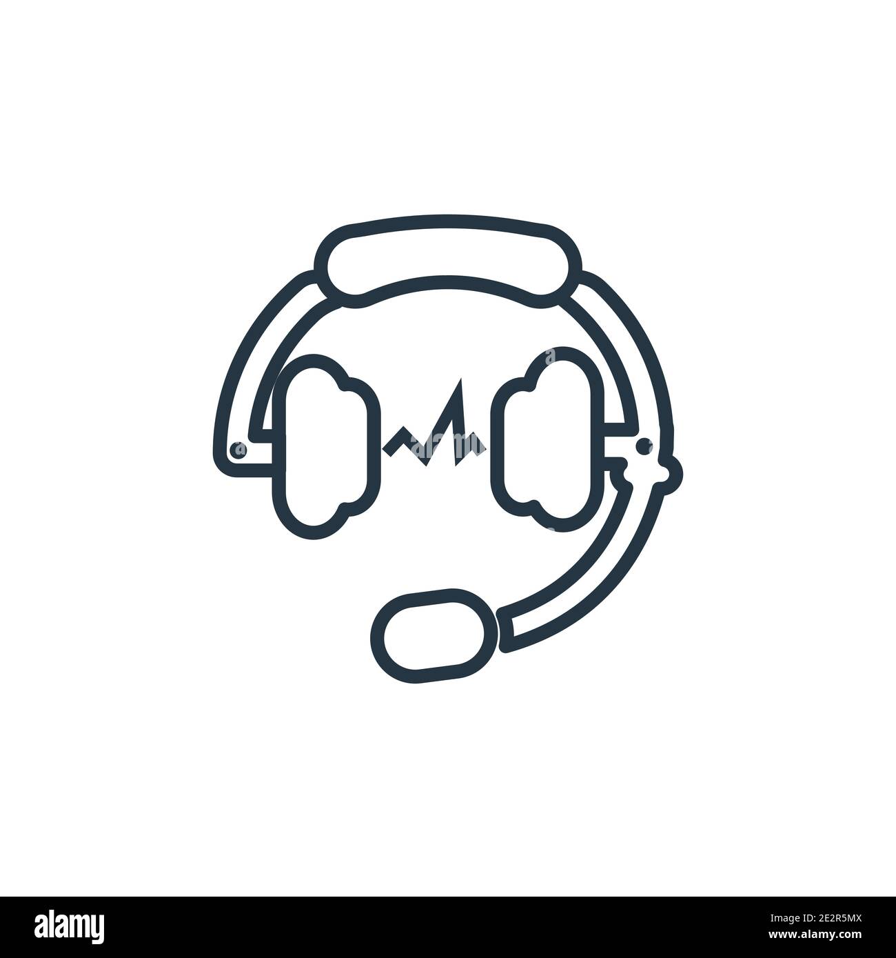 Headphones outline vector icon. Thin line black headphones icon, flat ...