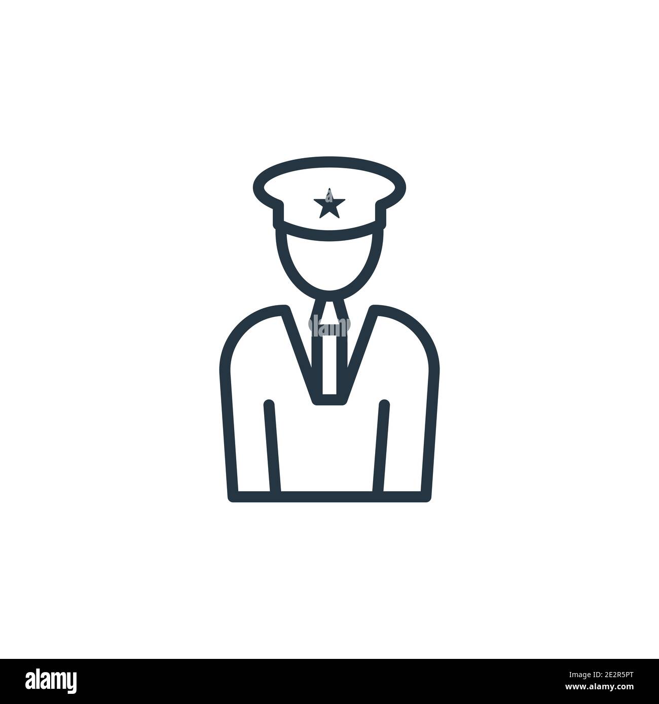 Officer outline vector icon. Thin line black officer icon, flat vector ...
