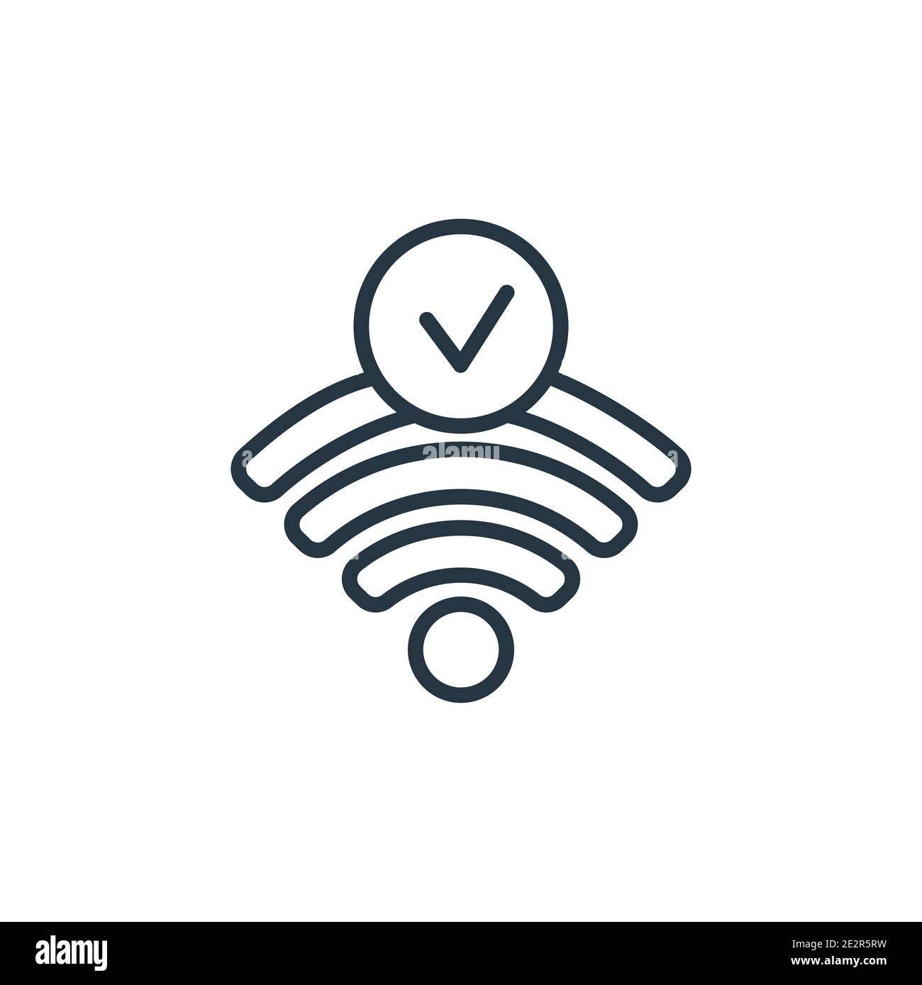 Wi fi sign outline vector icon. Thin line black wi fi sign icon, flat ...