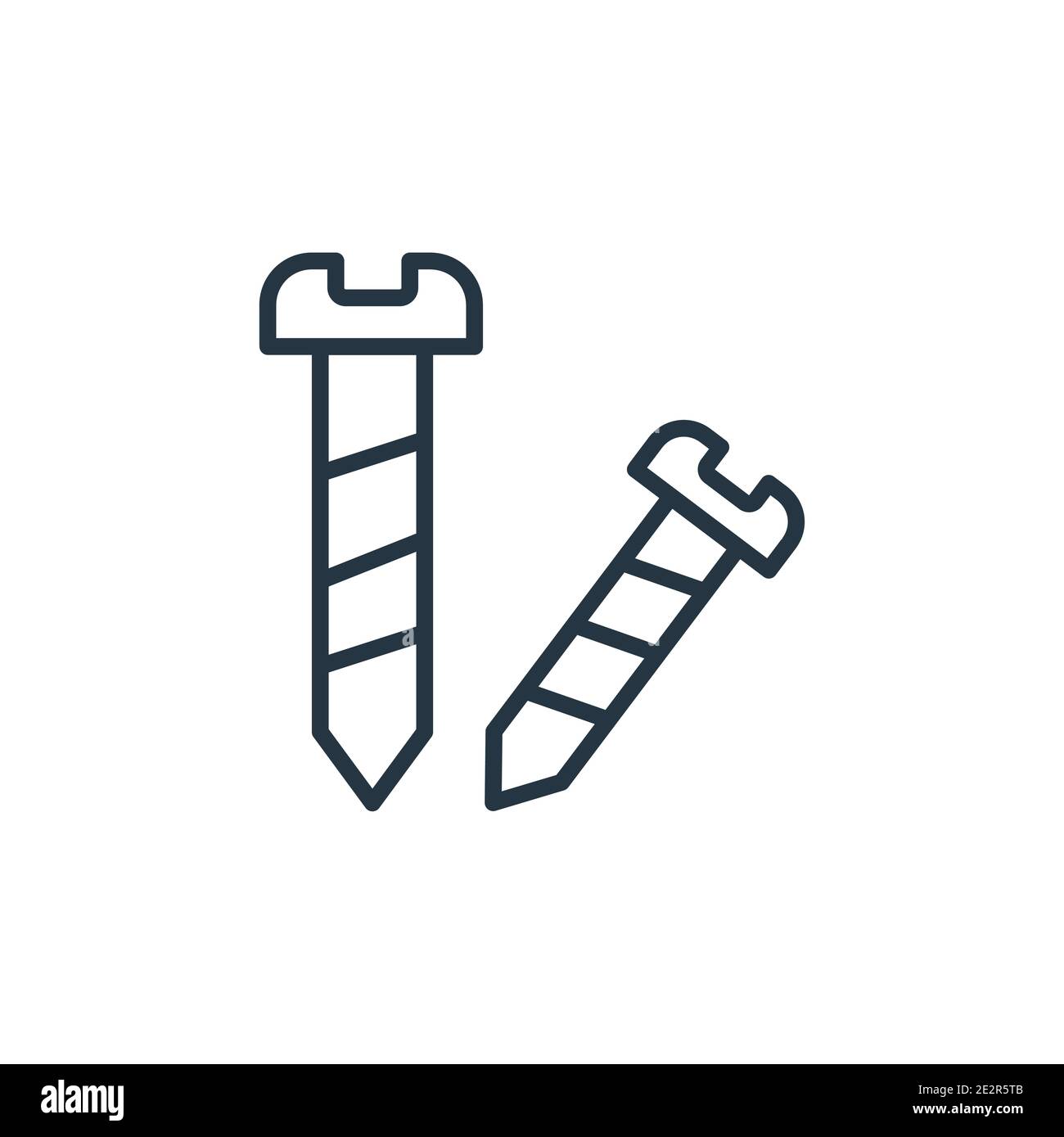 Screws outline vector icon. Thin line black screws icon, flat vector ...