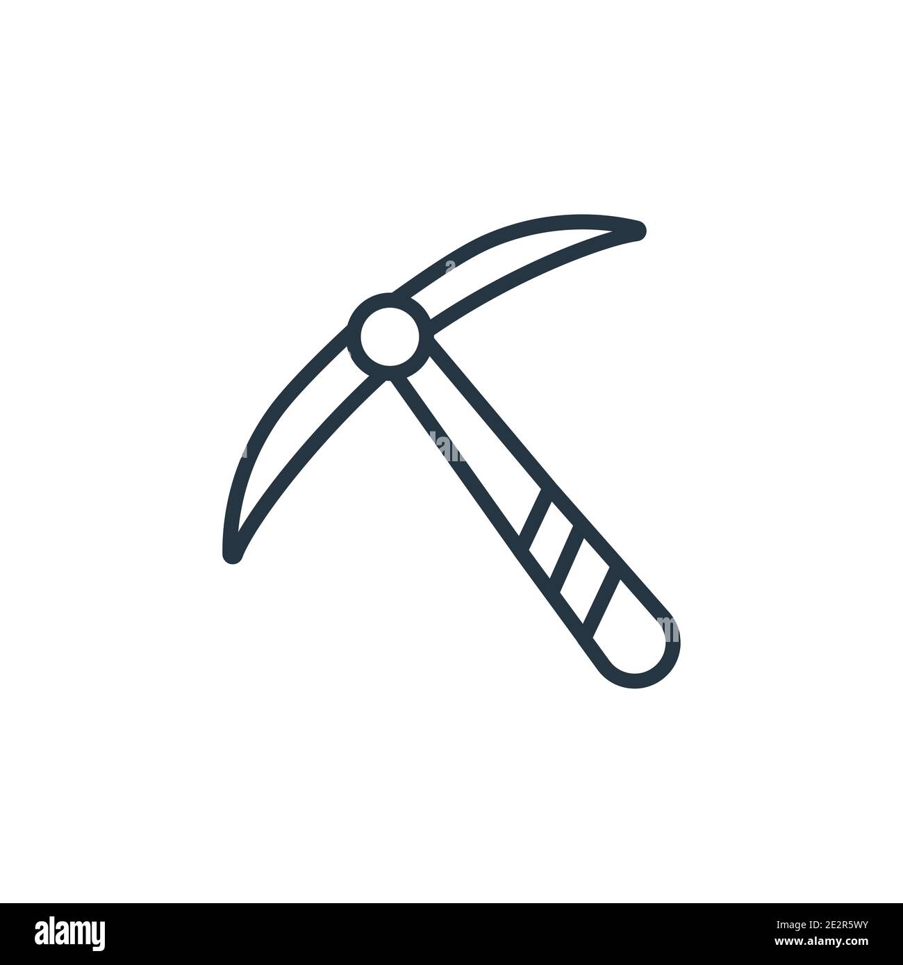 Pickaxe outline vector icon. Thin line black pickaxe icon, flat vector ...