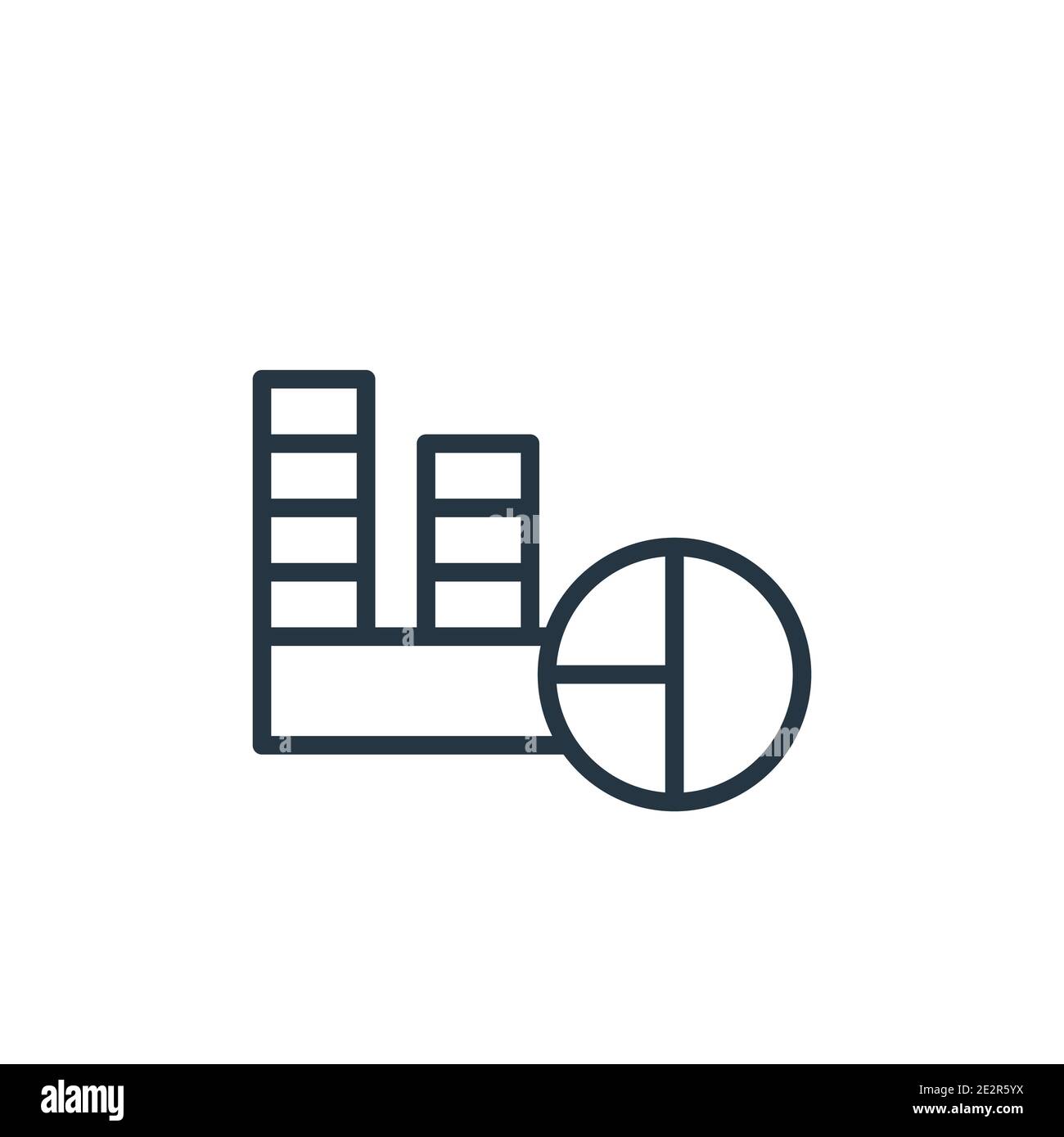 Pie chart outline vector icon. Thin line black pie chart icon, flat vector simple element ...