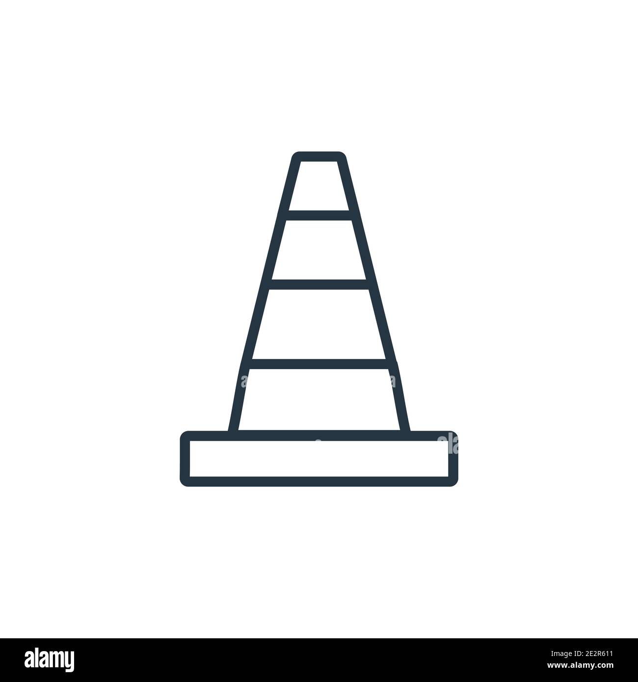Traffic cone outline vector icon. Thin line black traffic cone icon ...