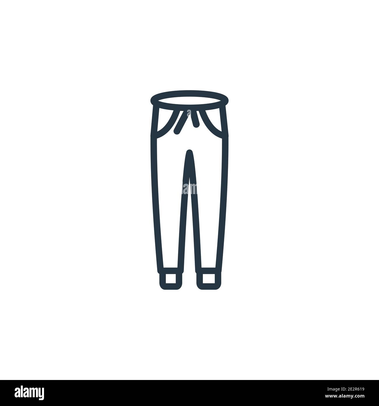 Sweatpants outline vector icon. Thin line black sweatpants icon, flat ...