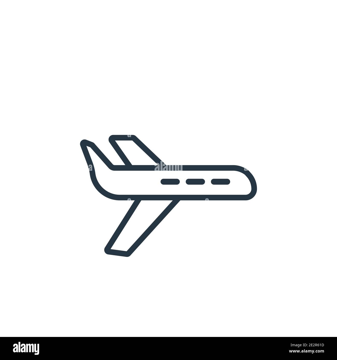 Airplane outline vector icon. Thin line black airplane icon, flat ...