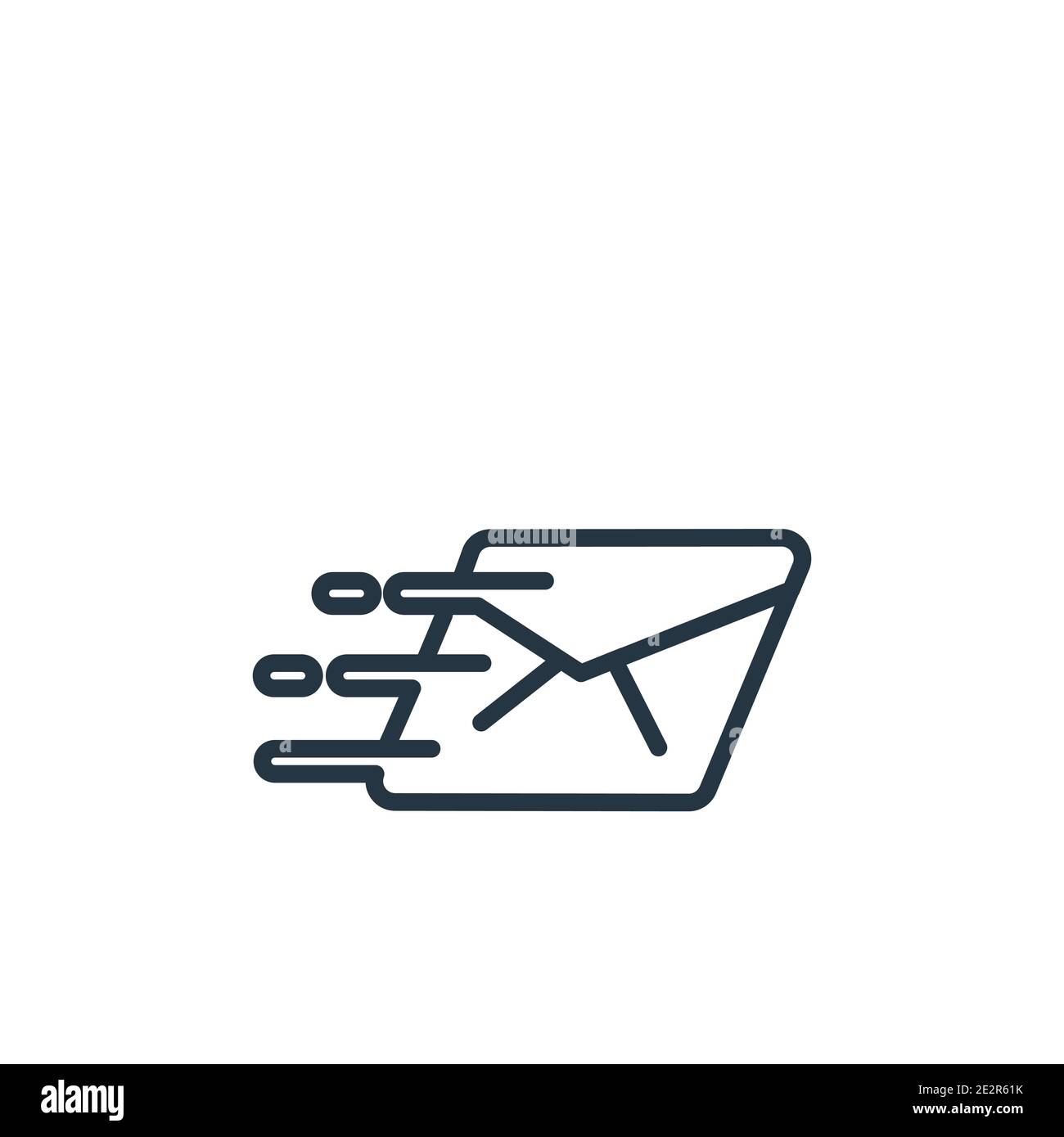 Express mail outline vector icon. Thin line black express mail icon ...