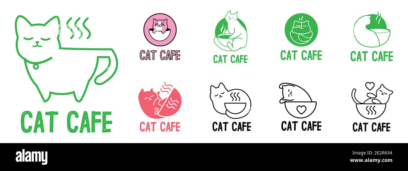 Vector logo of a cafe with Pets, cats Stock Vector Image & Art - Alamy