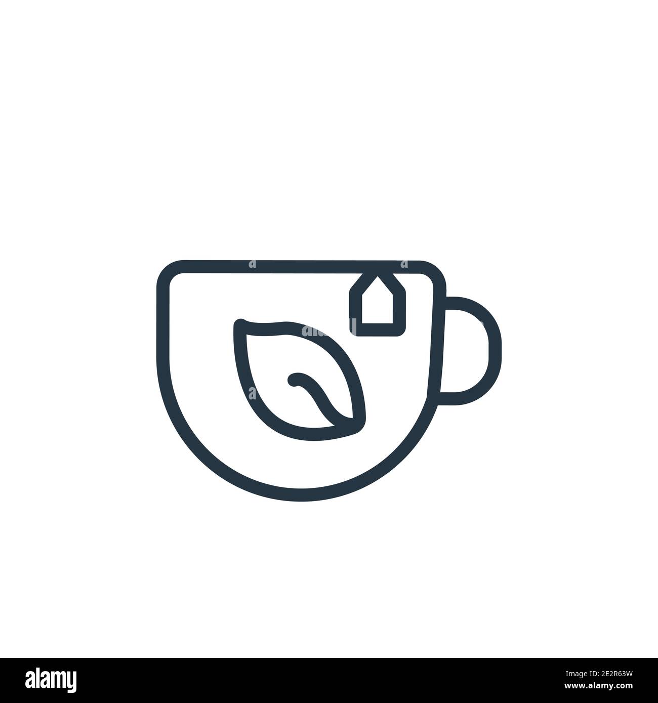Tea outline vector icon. Thin line black tea icon, flat vector simple ...