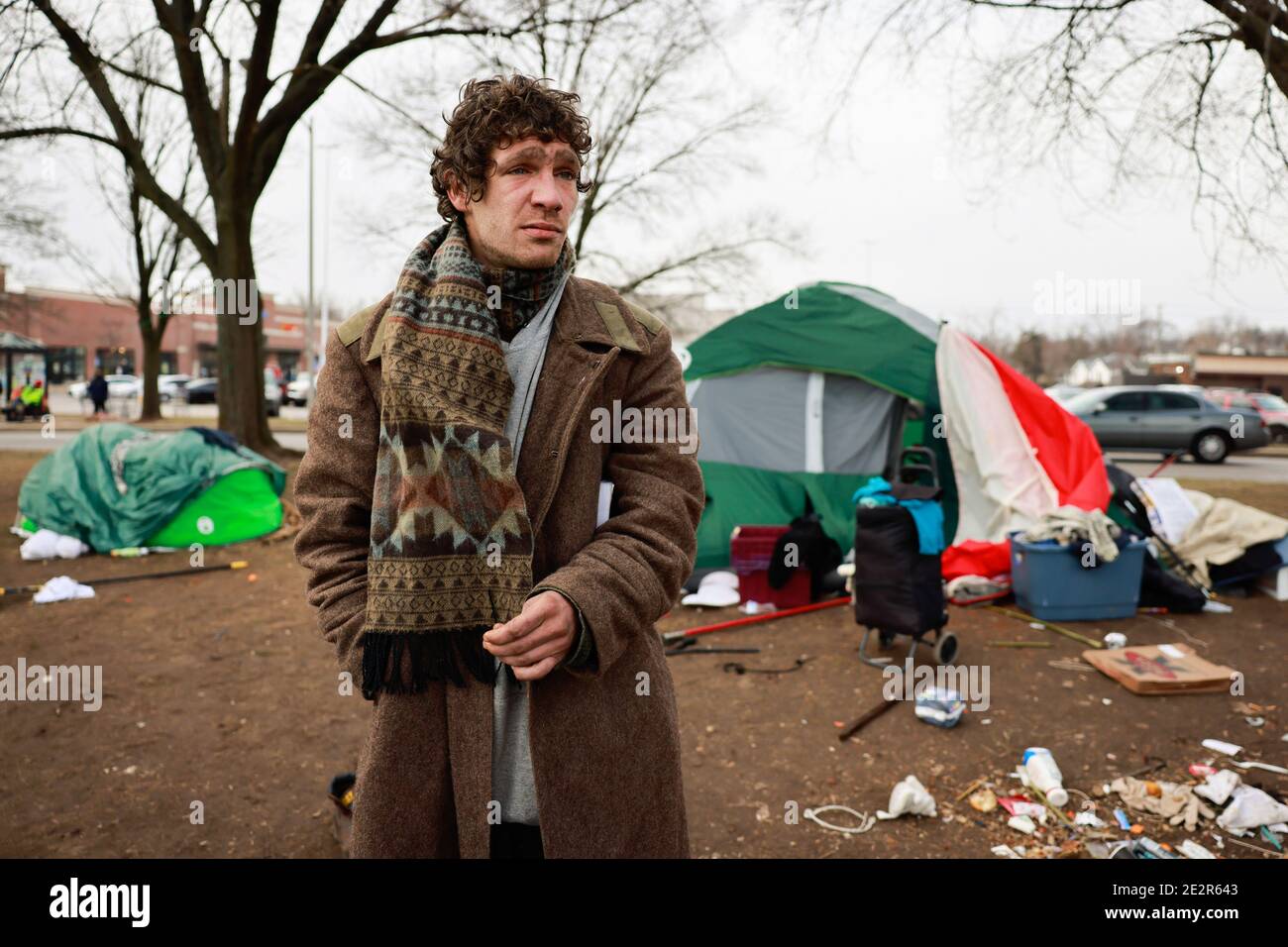 Aries, who has been experiencing homelessness for about 10 years ...