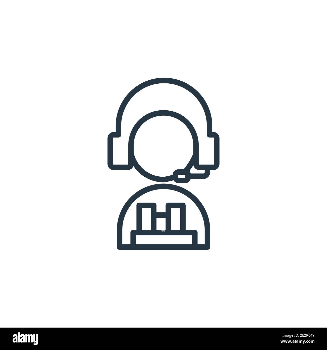 Service outline vector icon. Thin line black service icon, flat vector ...