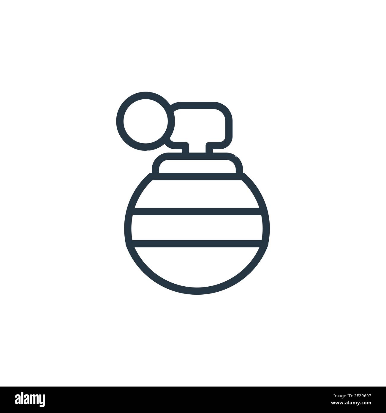 Grenade outline vector icon. Thin line black grenade icon, flat vector ...
