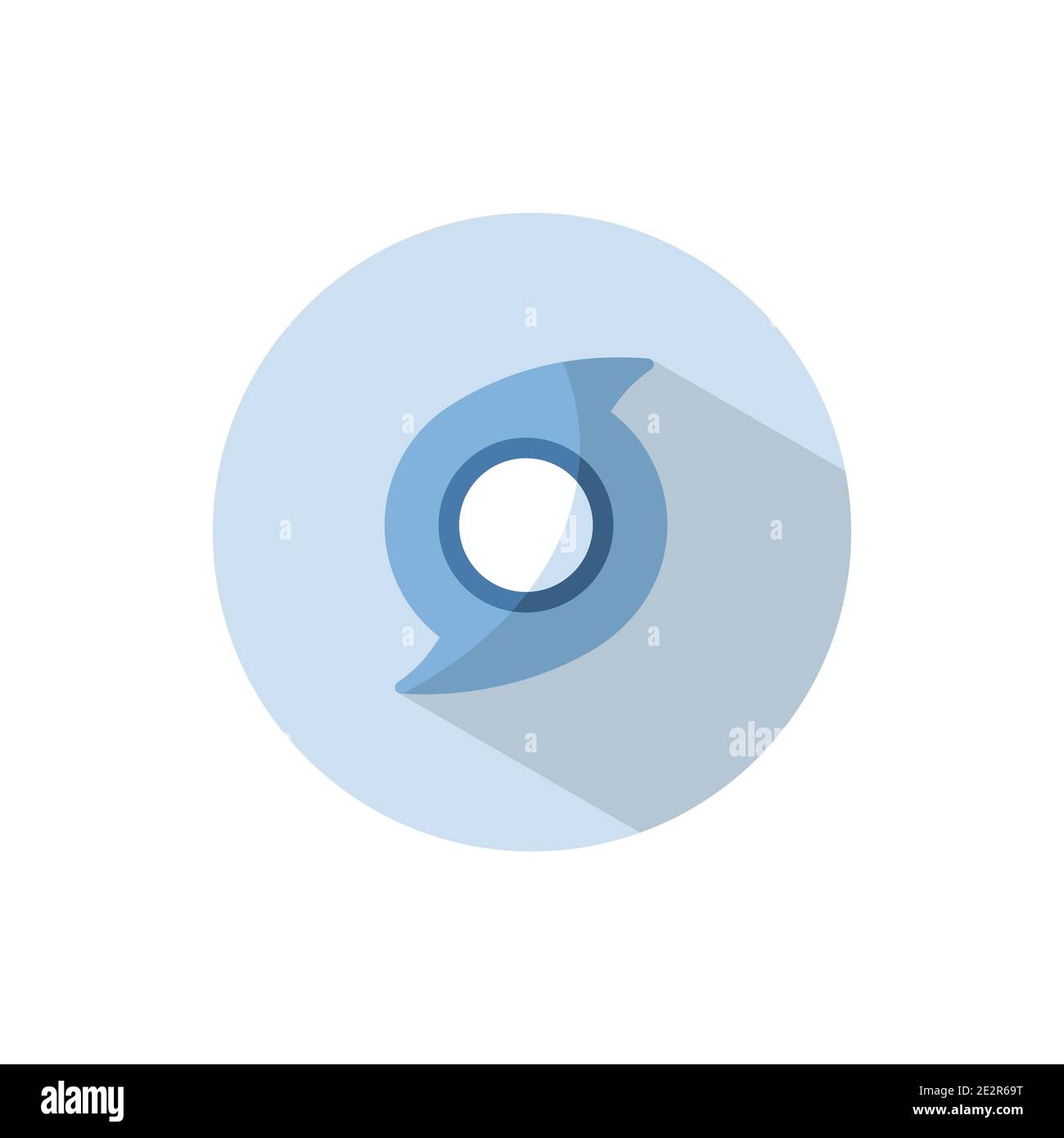 Hurricane. Category one. Flat color icon on a circle. Weather vector ...