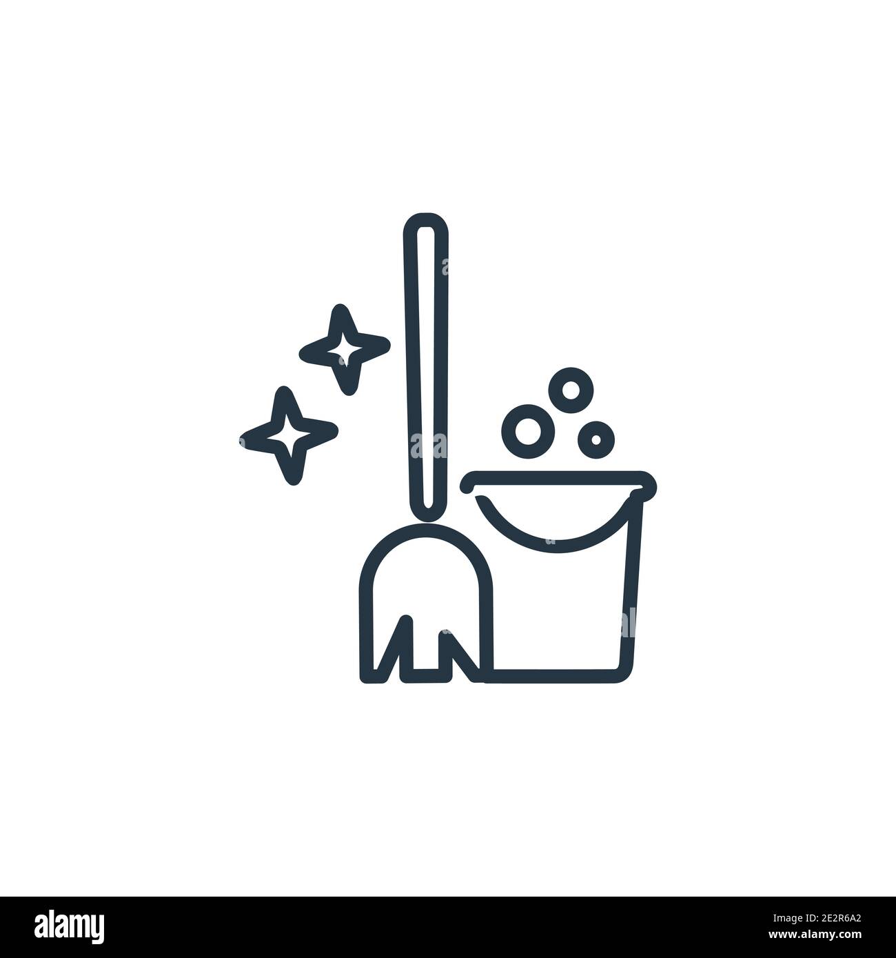 Cleaning tools outline vector icon. Thin line black cleaning tools icon ...