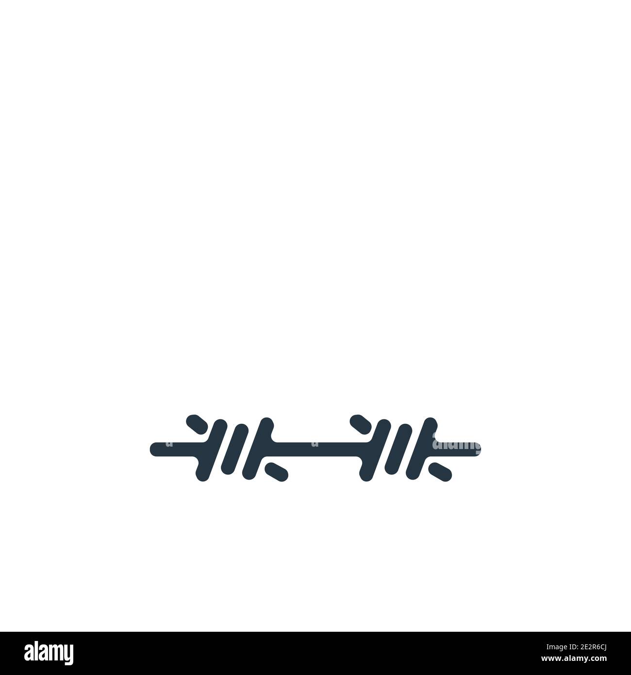 Barbed outline vector icon. Thin line black barbed icon, flat vector ...