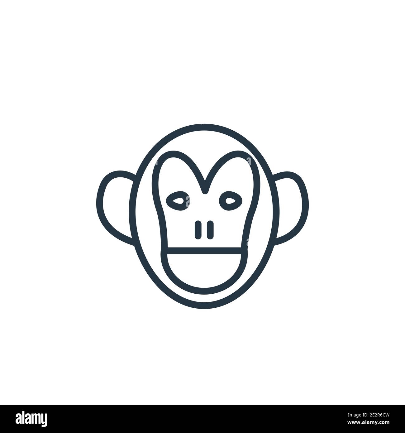 Chimp face of brazil outline vector icon. Thin line black chimp face of ...