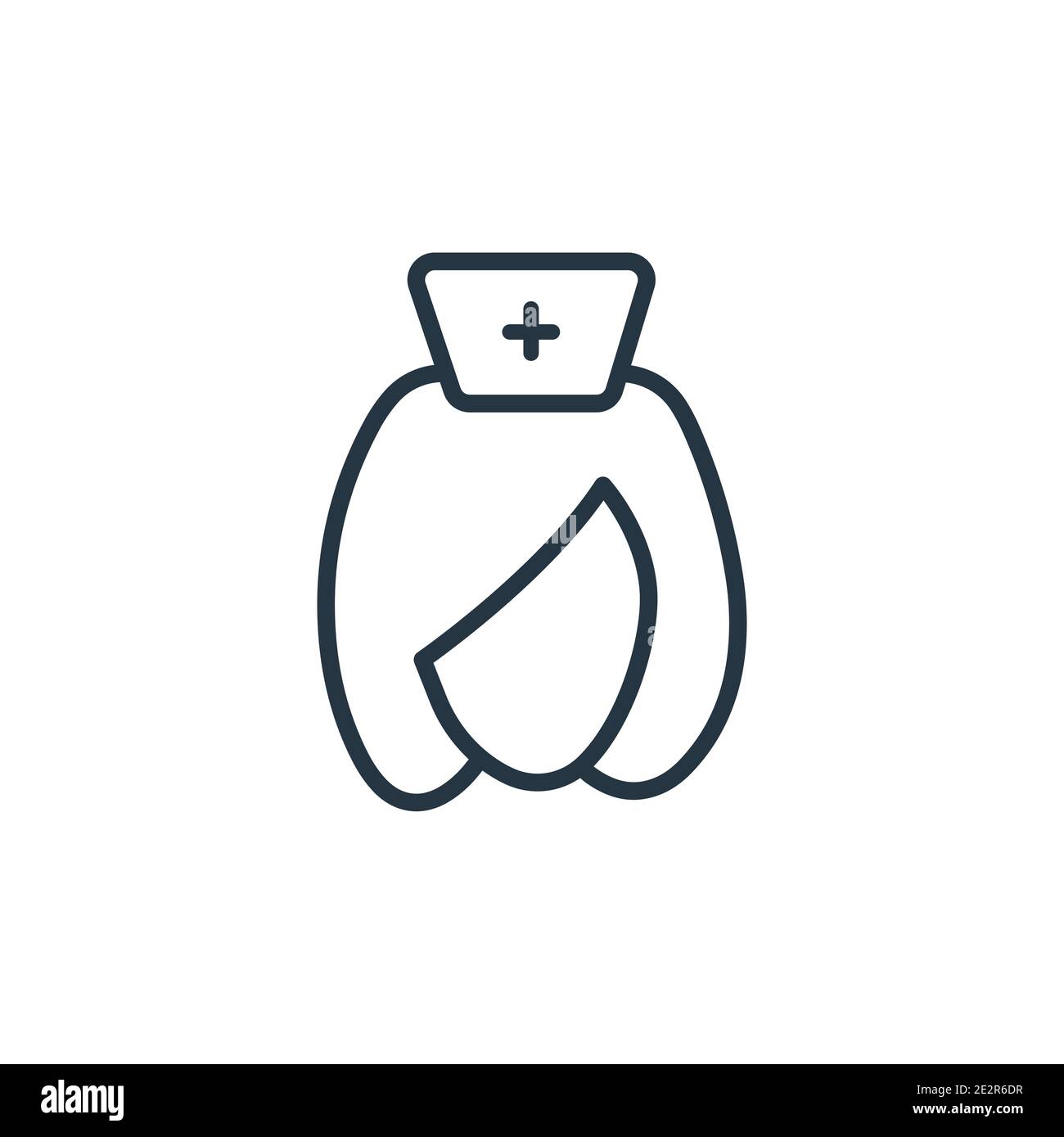 Nurse outline vector icon. Thin line black nurse icon, flat vector ...