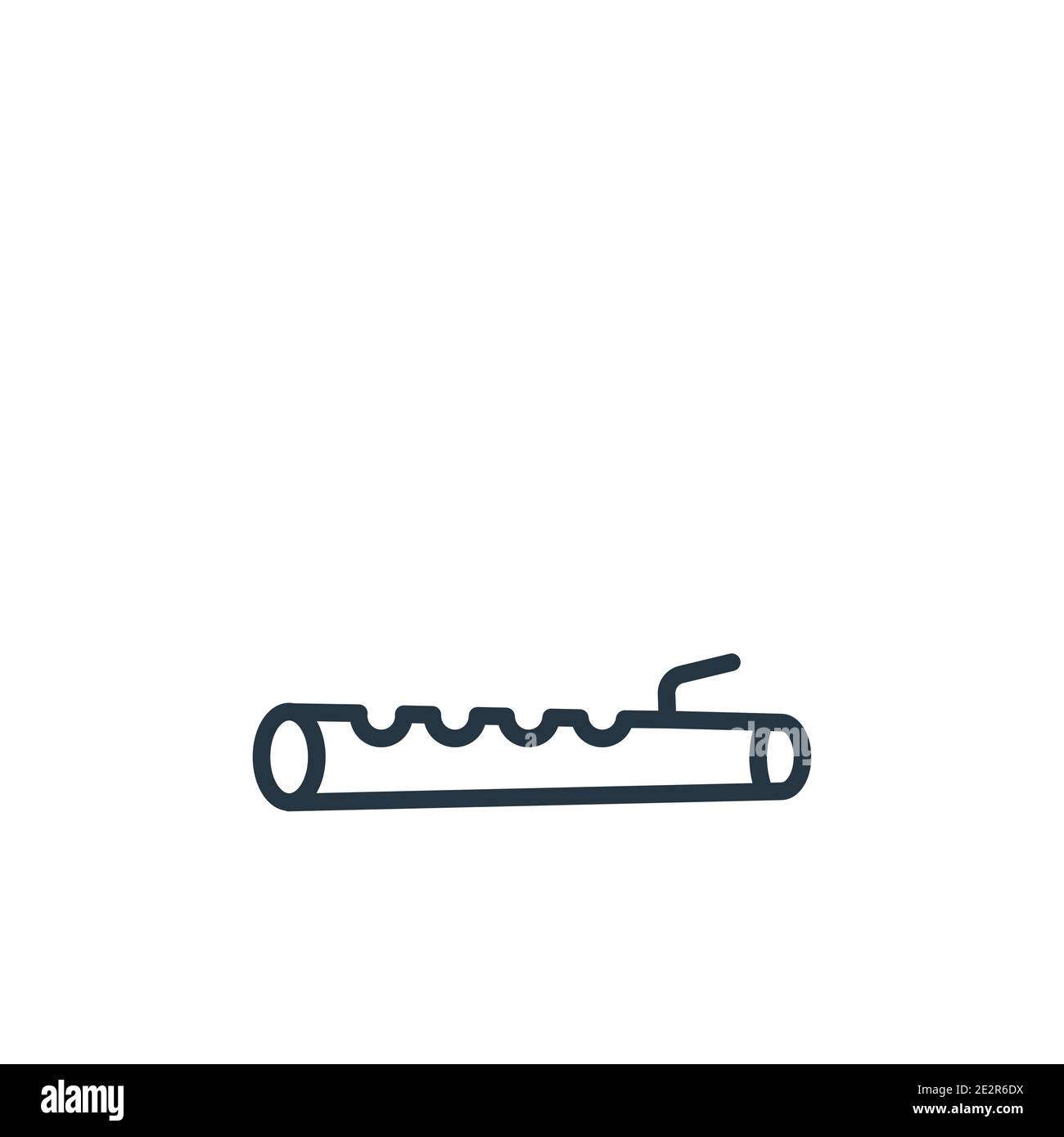 Native american flute outline vector icon. Thin line black native ...