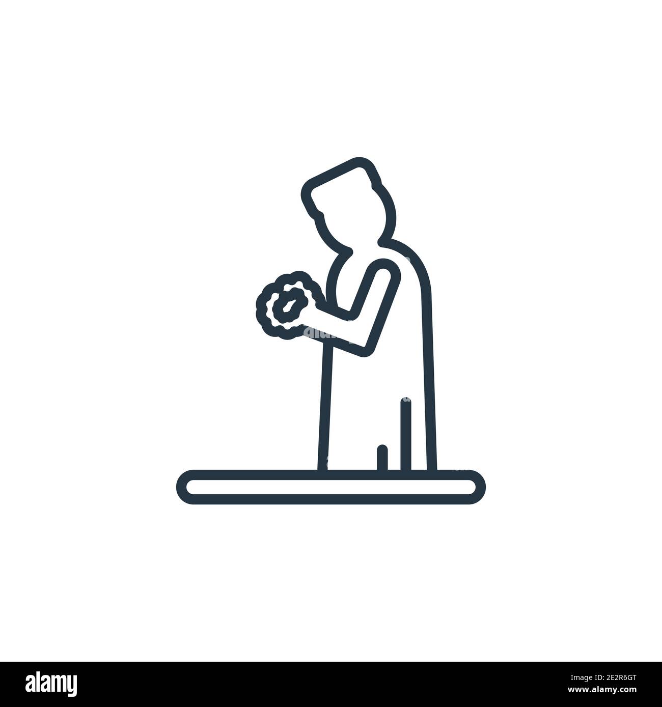 Muslim Praying Outline Vector Icon Thin Line Black Muslim Praying Icon