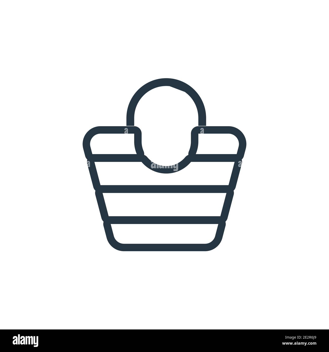 Bucket bag outline vector icon. Thin line black bucket bag icon, flat ...