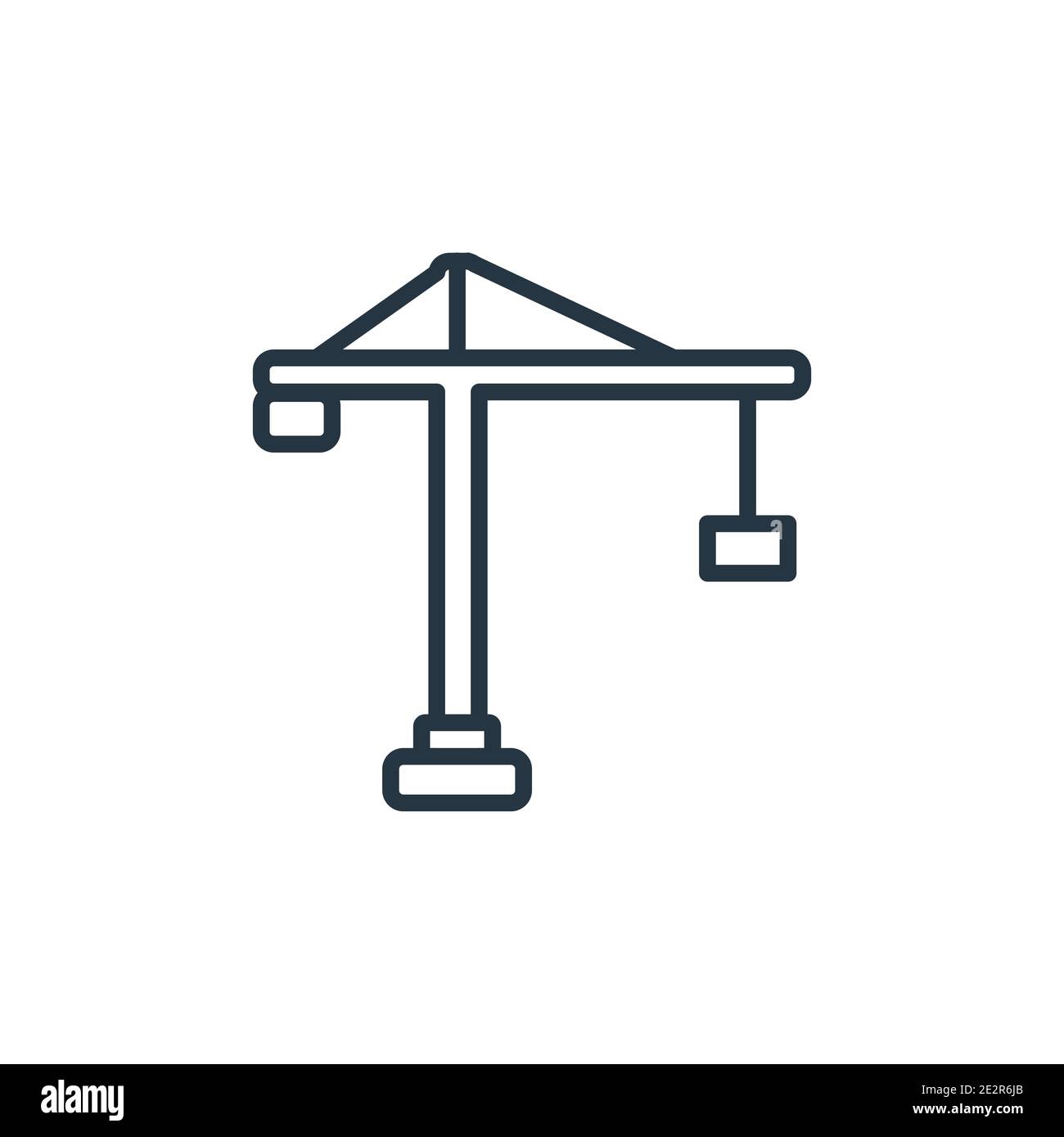 Crane outline vector icon. Thin line black crane icon, flat vector ...