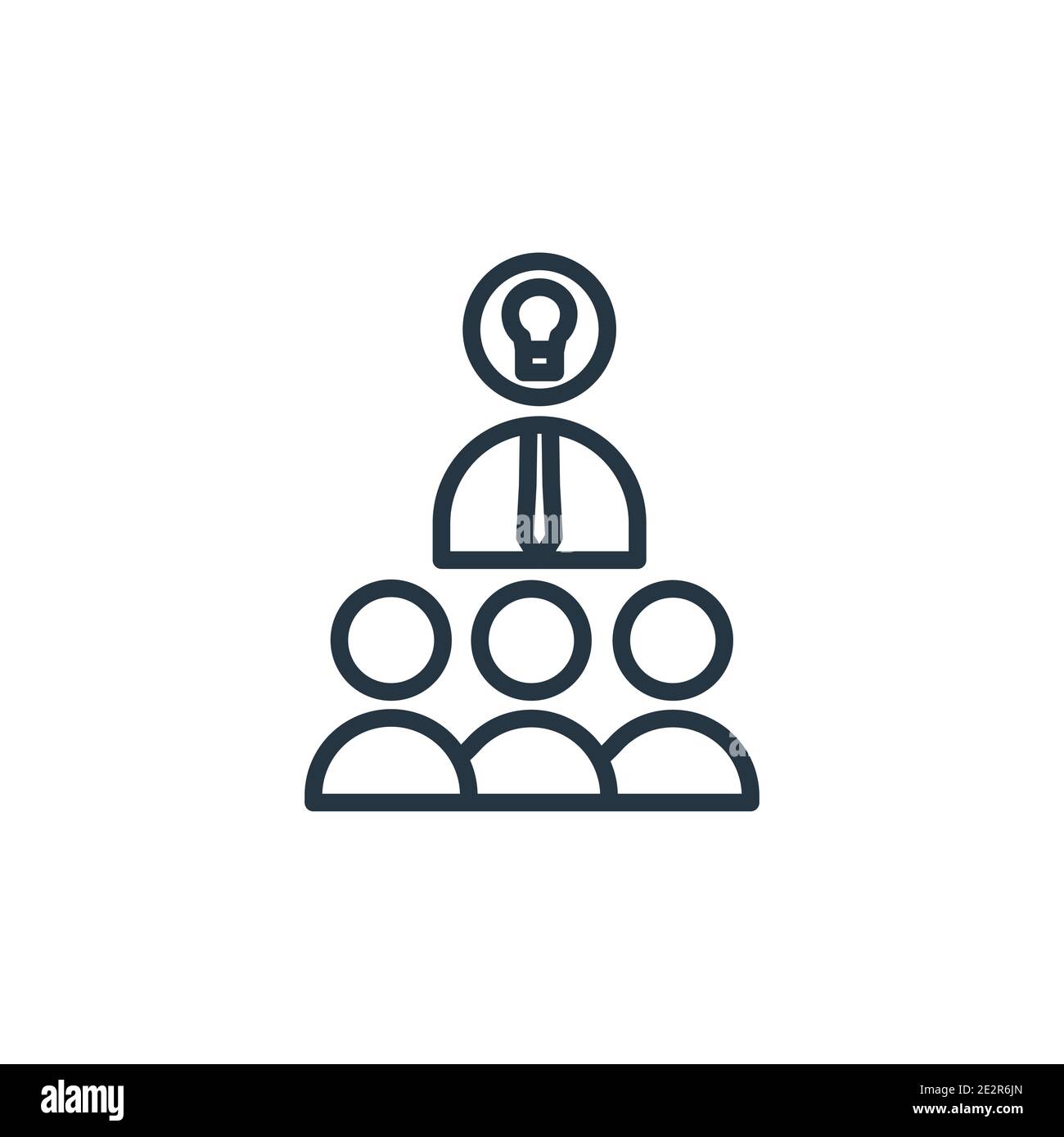 Leadership outline vector icon. Thin line black leadership icon, flat ...