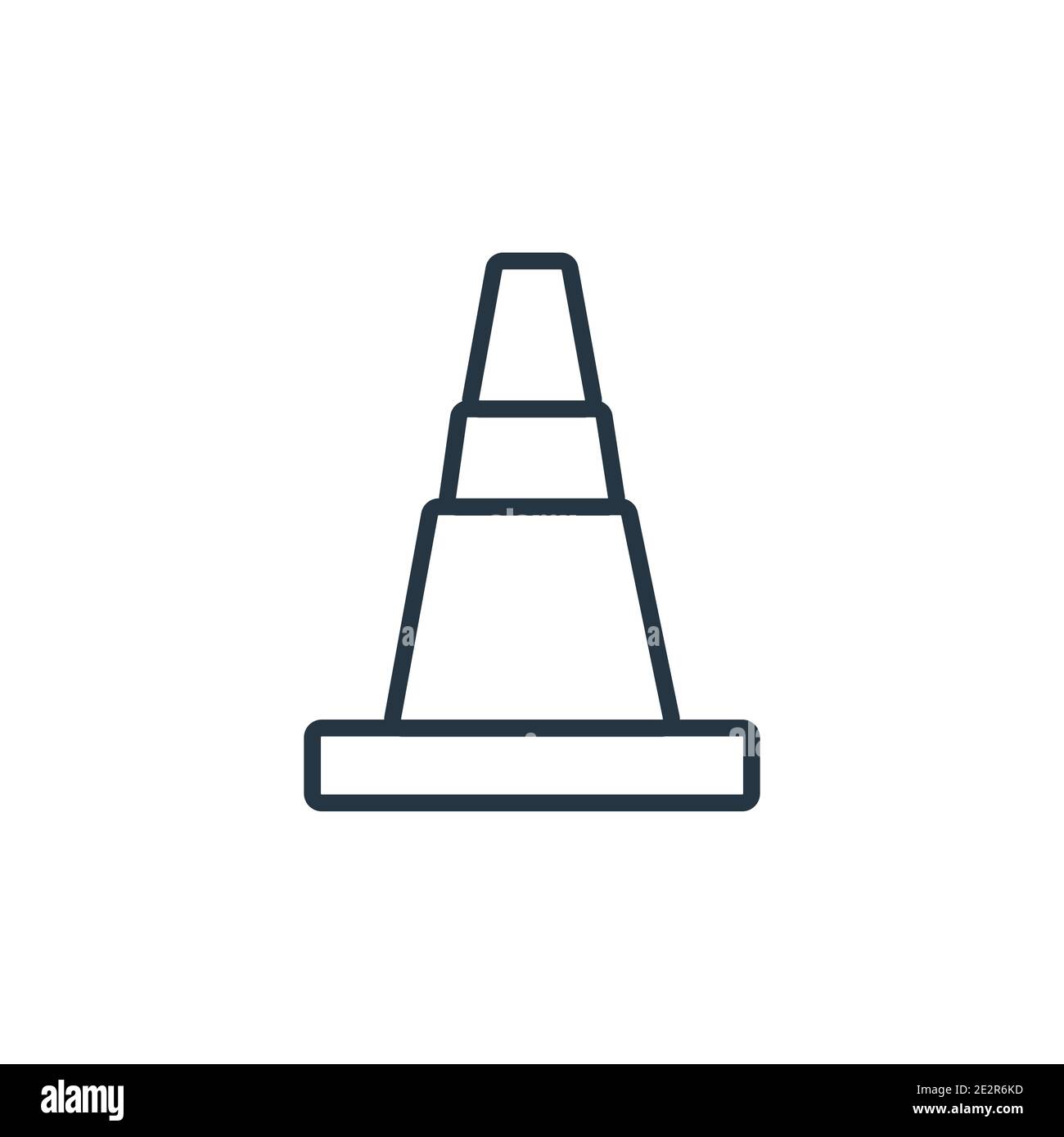 Cone outline vector icon. Thin line black cone icon, flat vector simple ...