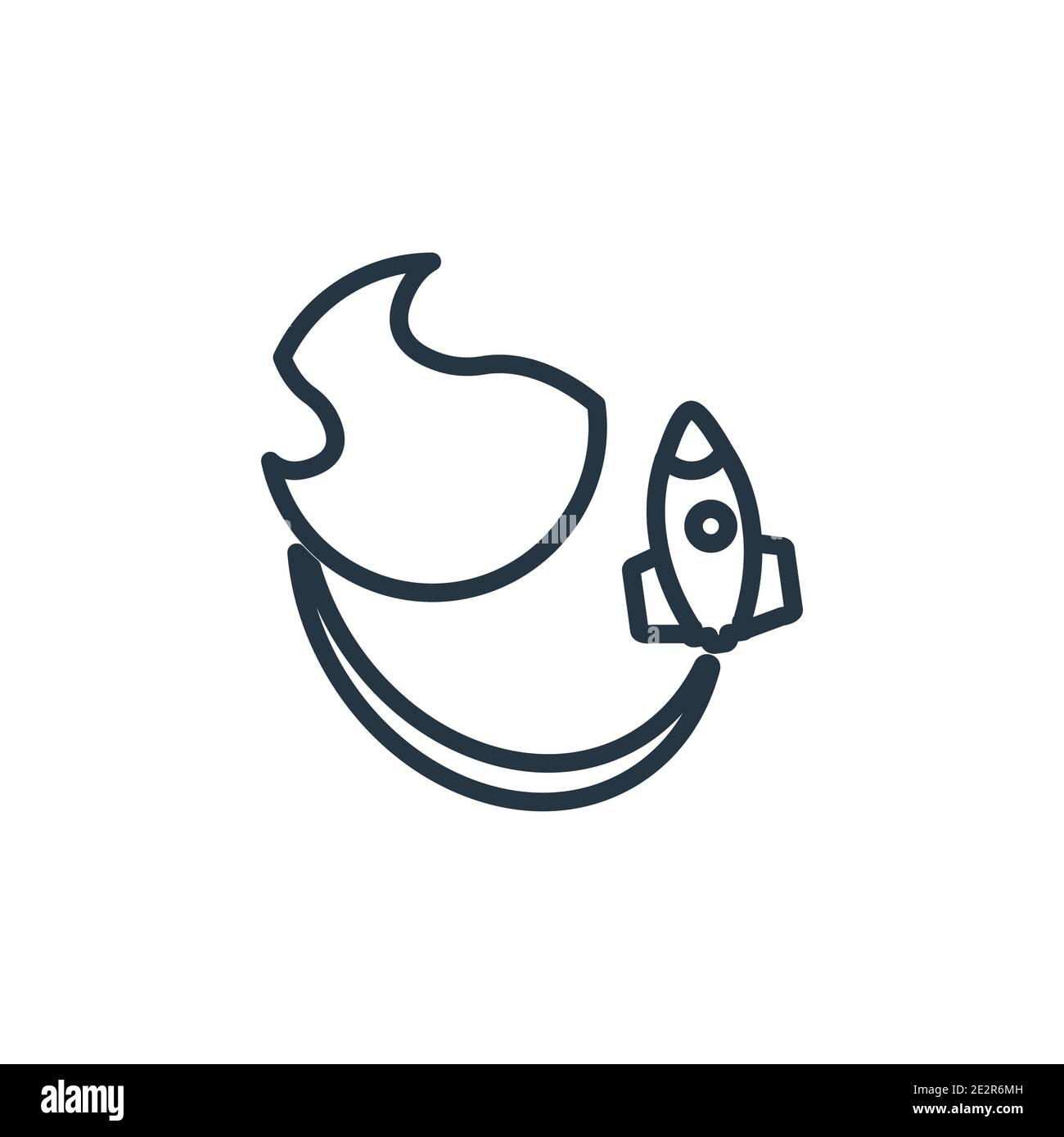 Space travel outline vector icon. Thin line black space travel icon ...