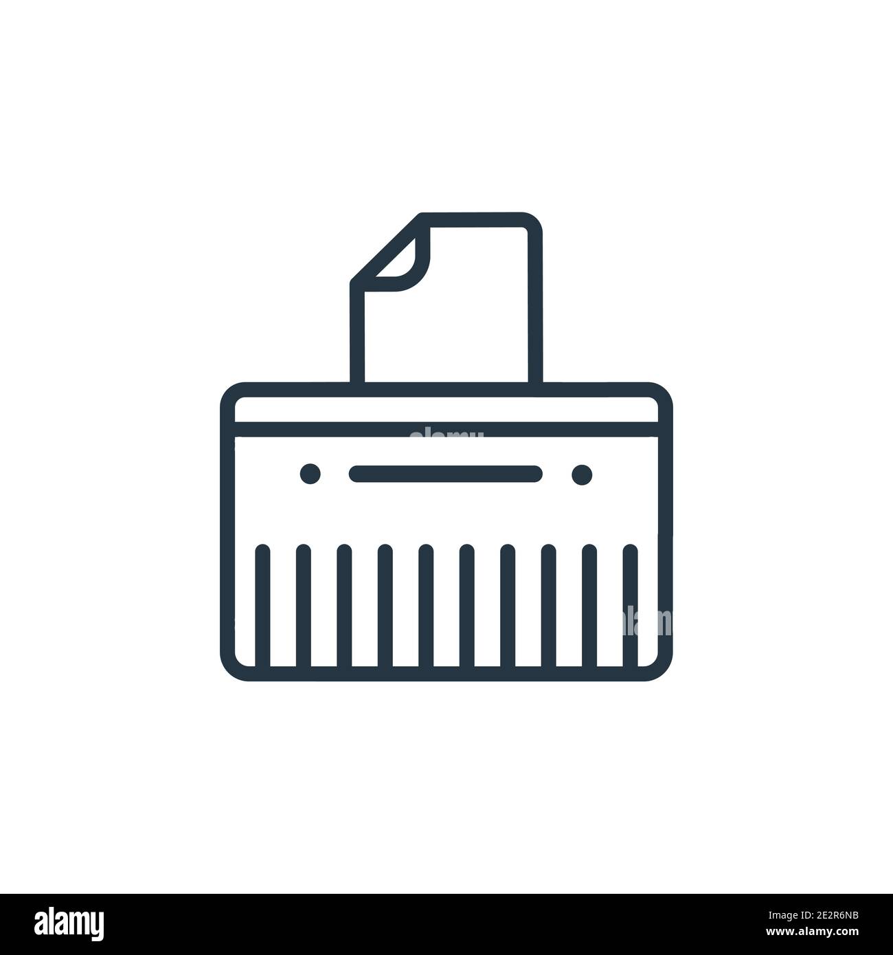 Paper shredder outline vector icon. Thin line black paper shredder icon, flat vector simple ...
