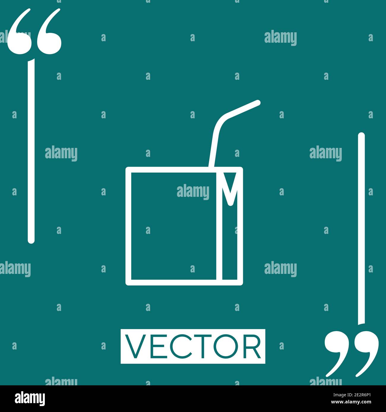 small juice box vector icon Linear icon. Editable stroke line Stock ...