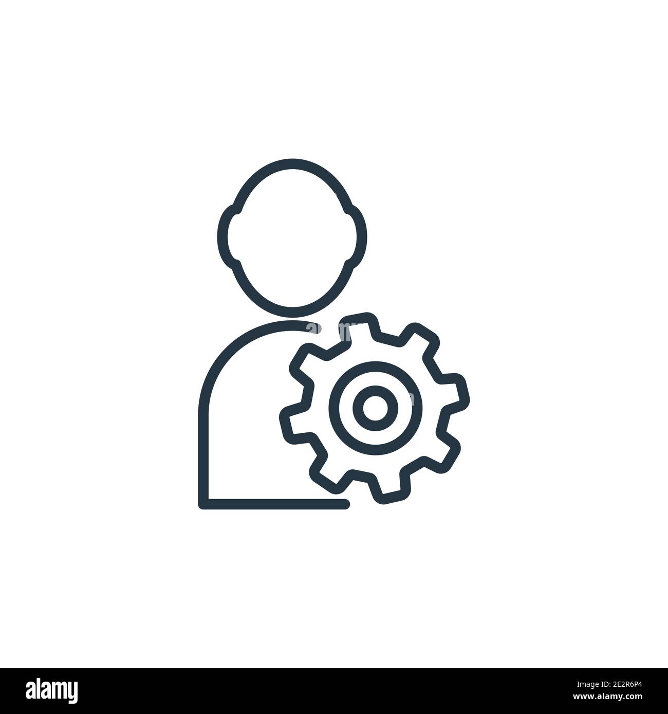 Settings outline vector icon. Thin line black settings icon, flat ...